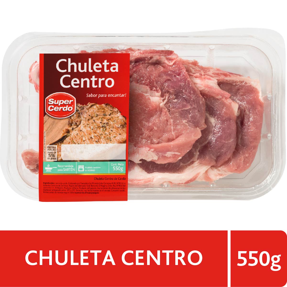 Chuleta Centro Porcionada | Chuleta | Cerdo | General | Agrosuper Ventas Online