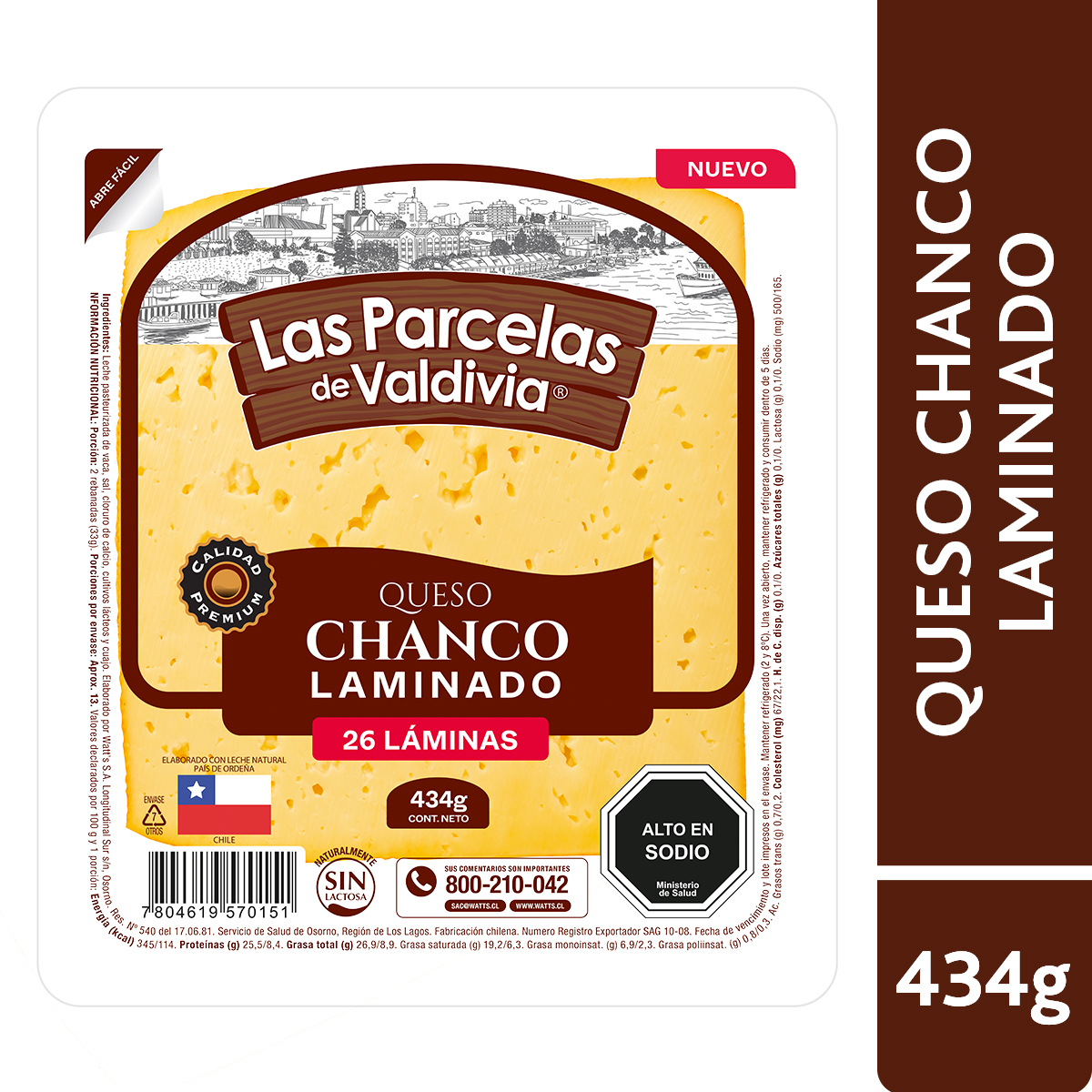 Queso Chanco Laminado 434 g. | Quesos | Hortalizas y Frutas | General ...