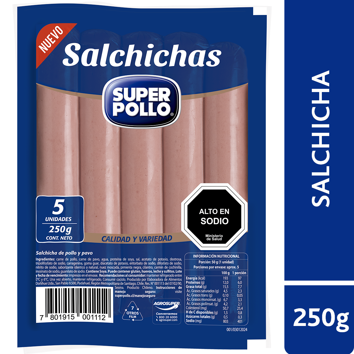 Salchichas Super Pollo | Salchicha | Cecina | General | Agrosuper ...