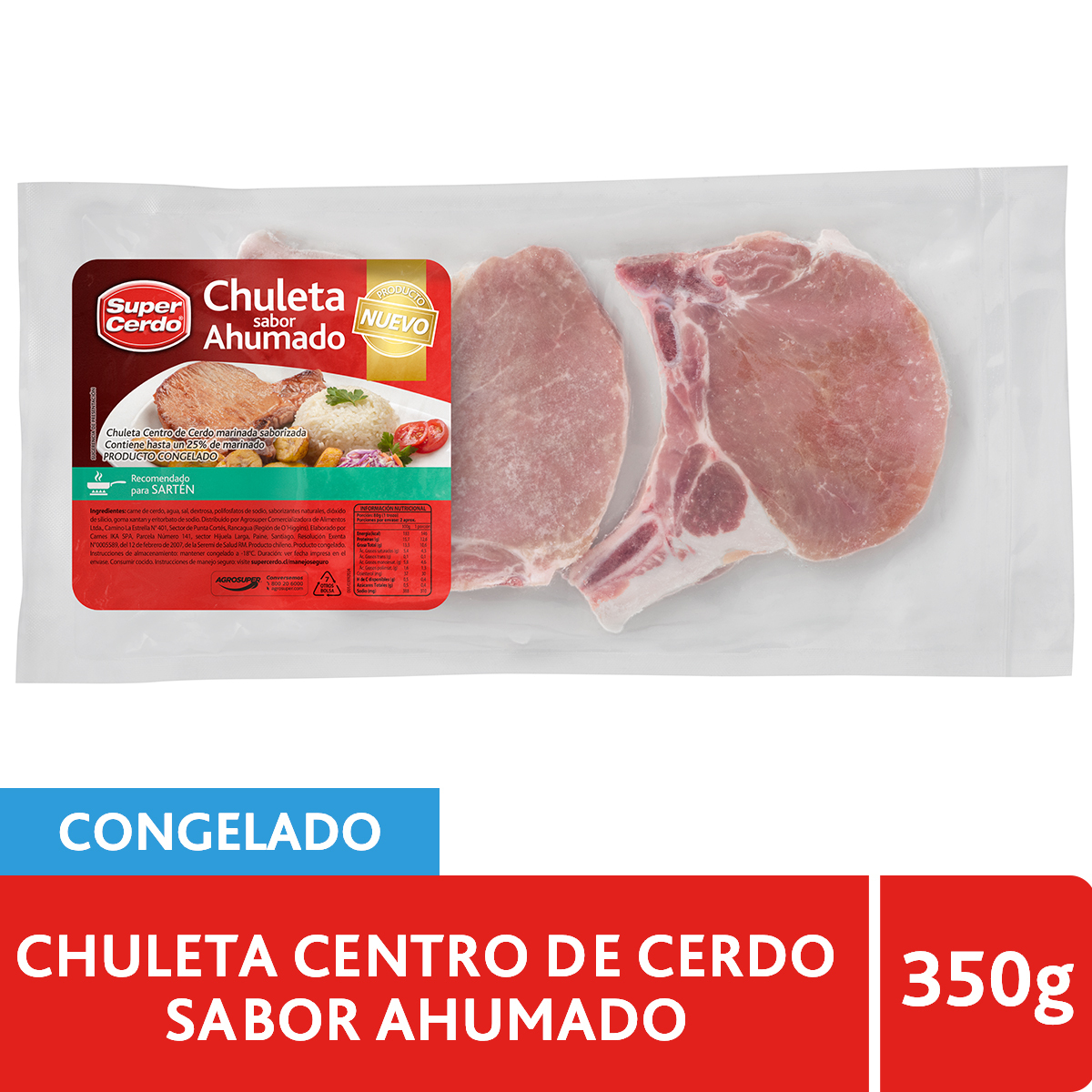 Chuleta centro de cerdo sabor ahumada | Chuleta | Cerdo | General | Agrosuper Ventas Online