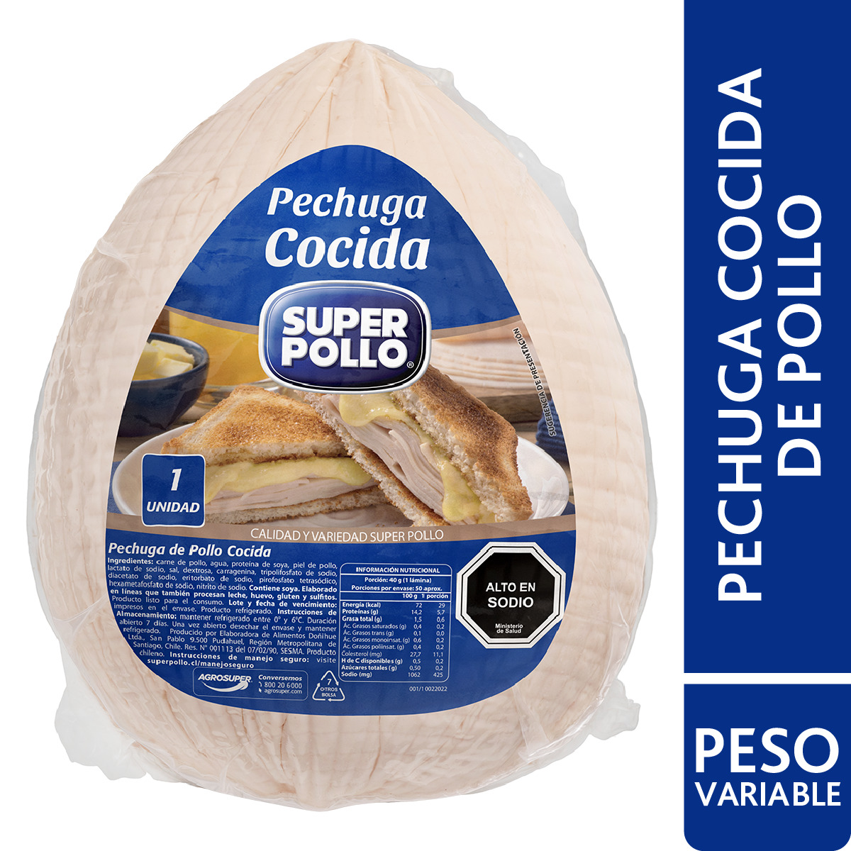 Pechuga de Pollo Cocida Super Pollo | Cecinas Pechuga | Cecina ...